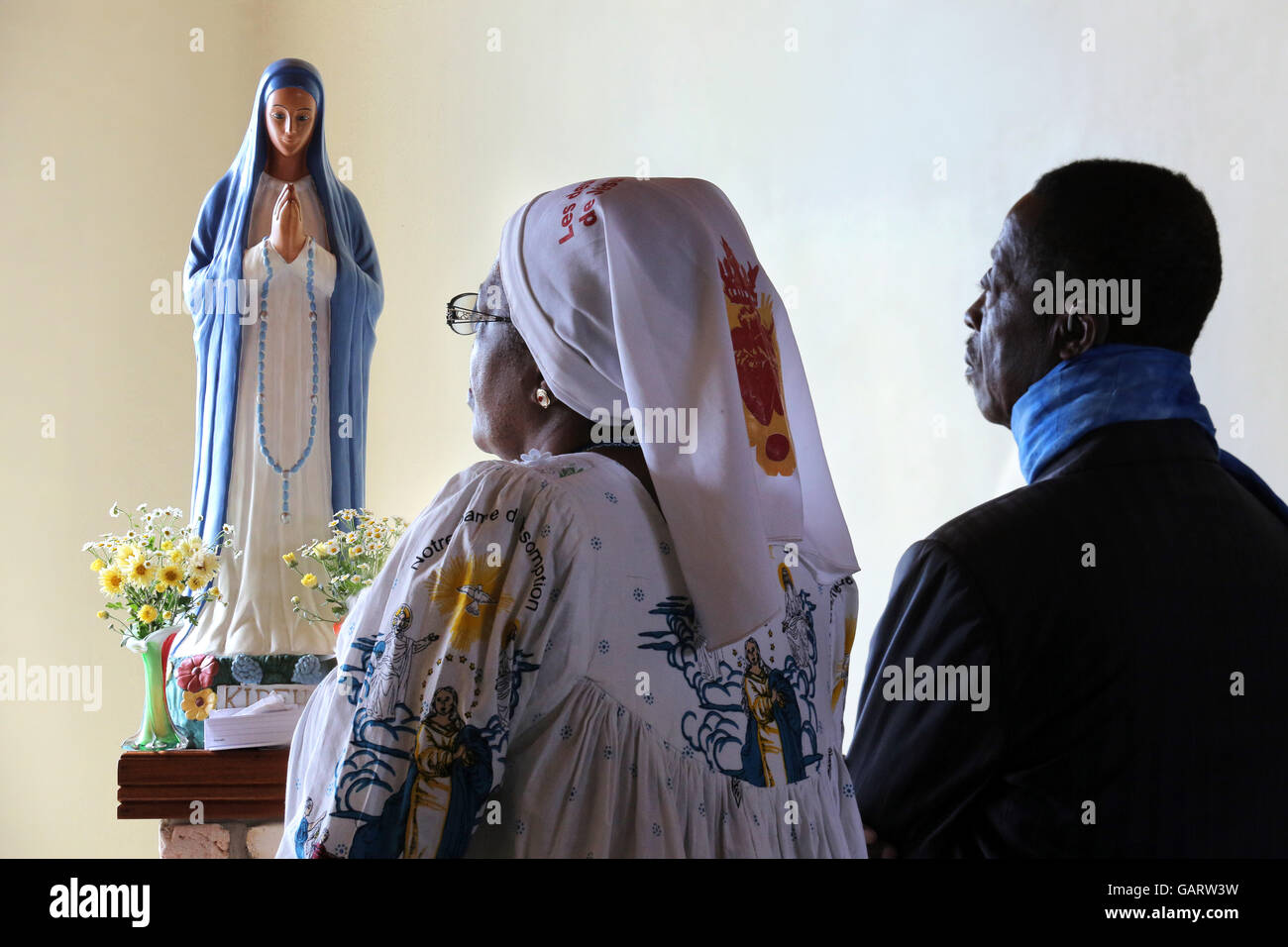 Statue of Mother Mary in the chapel of the catholic church of the ...