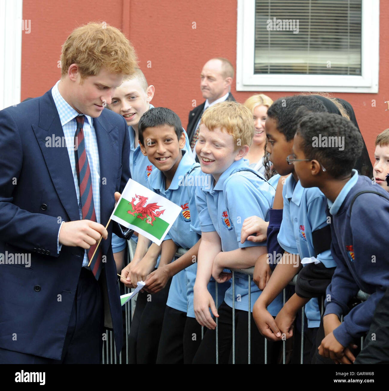 Prince Harry visits Cardiff Stock Photo - Alamy