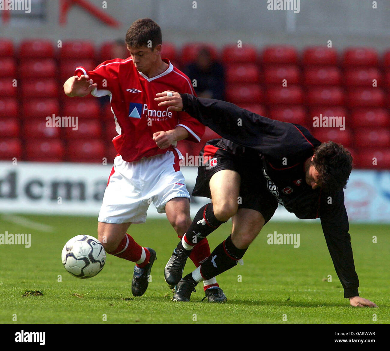 Nottingham Forest's James Biggins and Charlton Athletic's Jamie Martin ...
