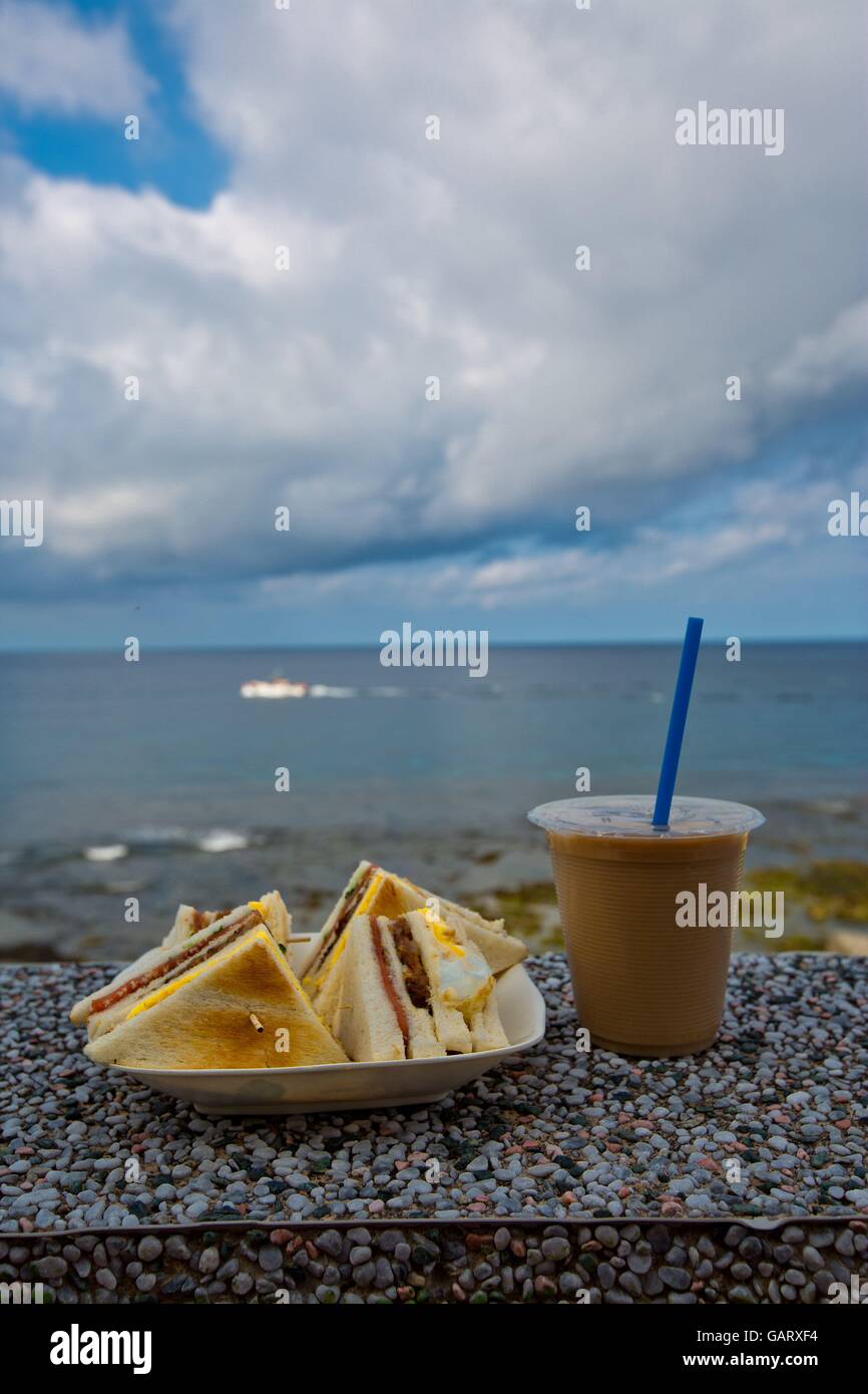 beautiful seaside breakfast Stock Photo - Alamy