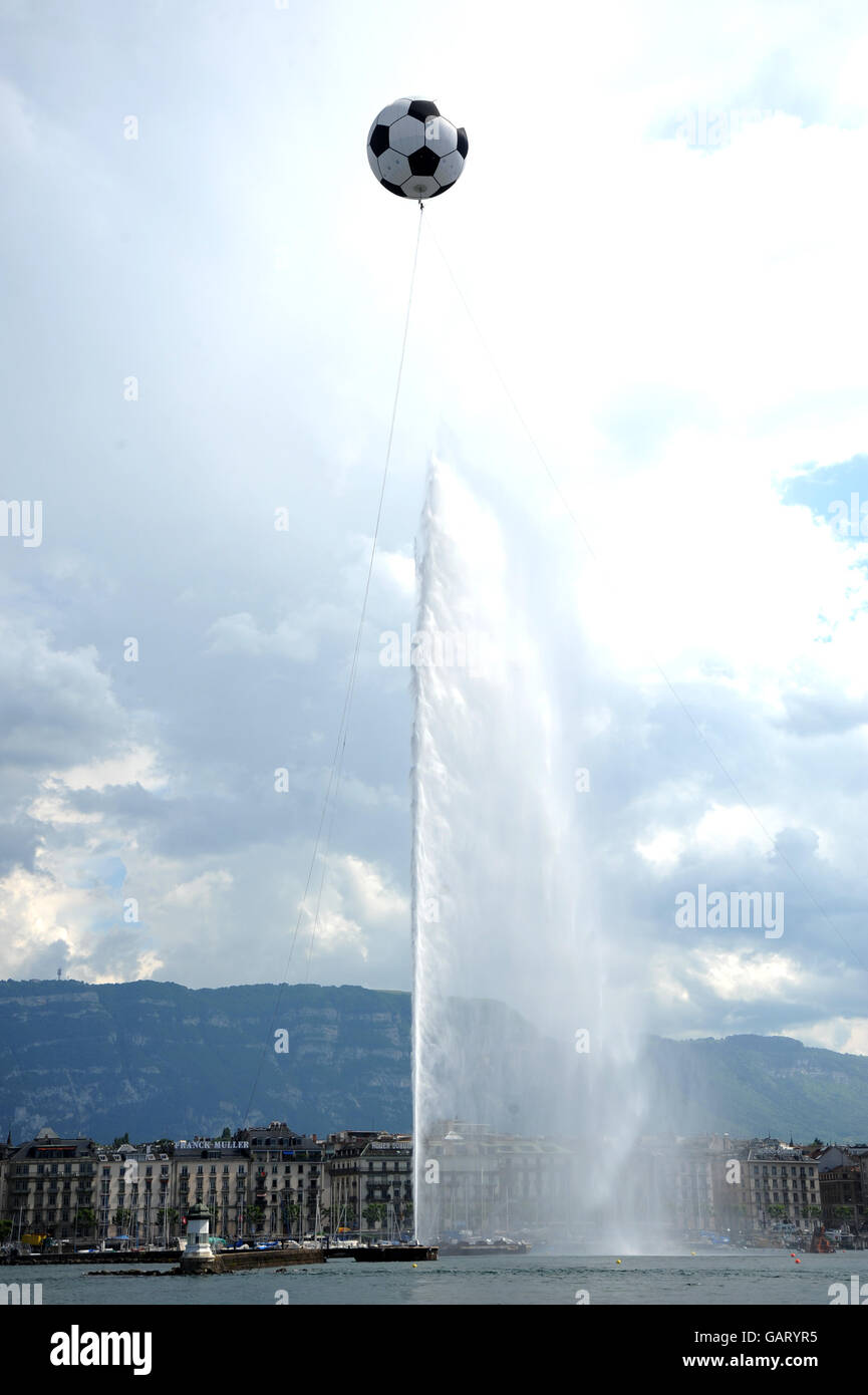 Travel - City Views - Geneva. The Jet d'Eau on the Geneva waterfront ...