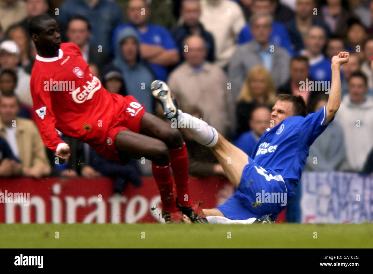 Chelsea's Jesper Gronkjaer scores Chelsea's 2nd goal as he gets to the ...