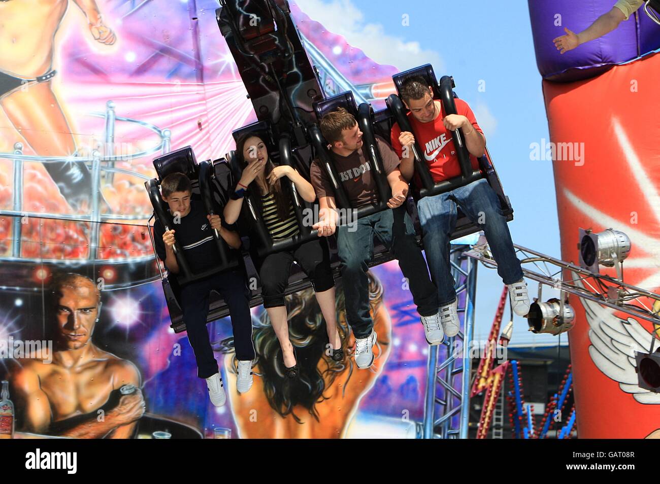 The Funfair At Epsom Downs Racecourse High Resolution Stock Photography ...