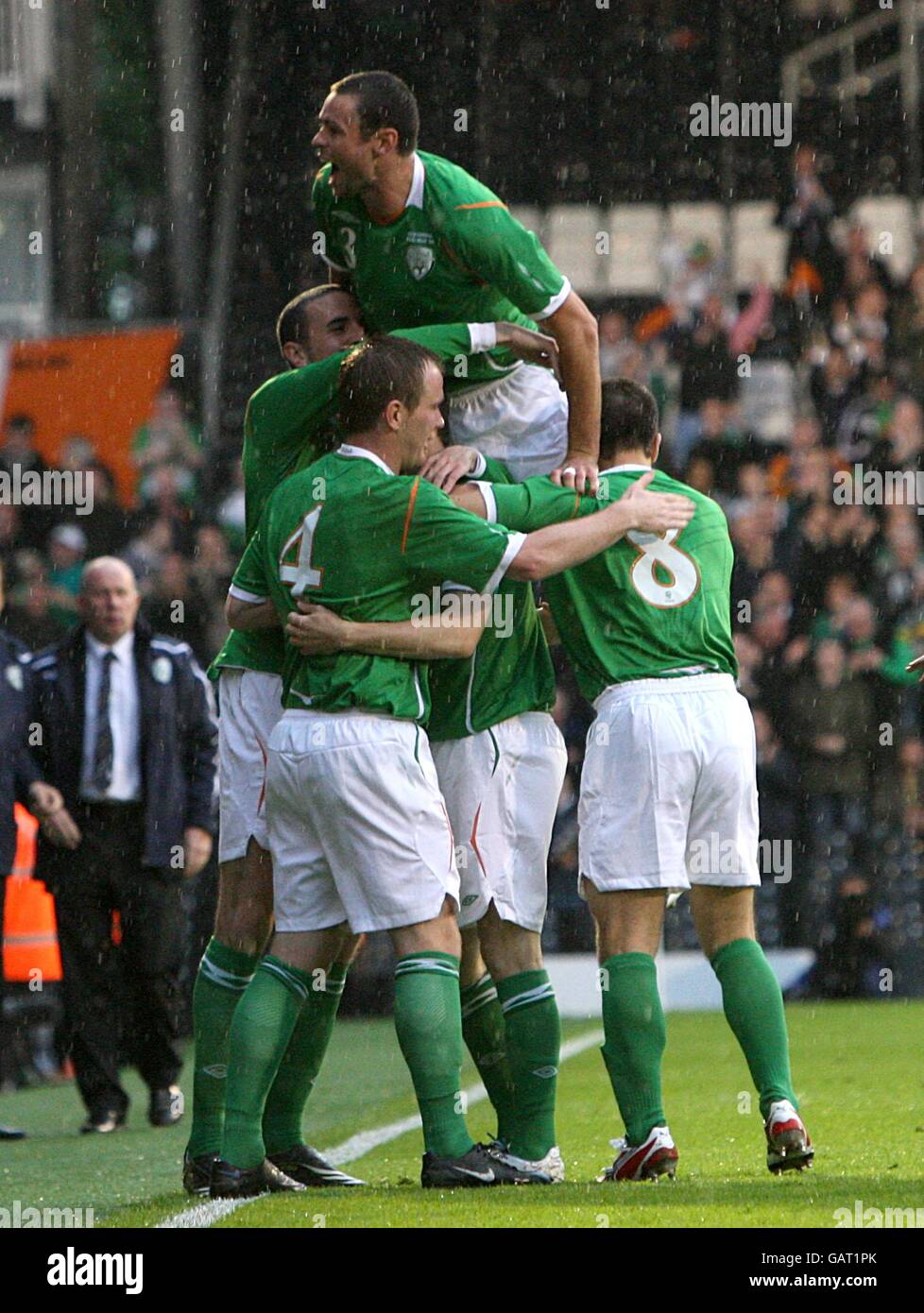 Republic of Ireland's Robbie Keane celebrates scoring the opening goal ...