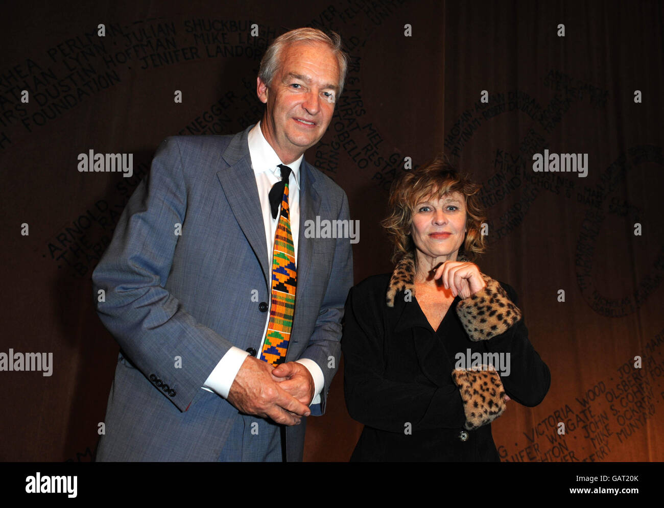 Julie Christie and Jon Snow Discussion - London Stock Photo - Alamy