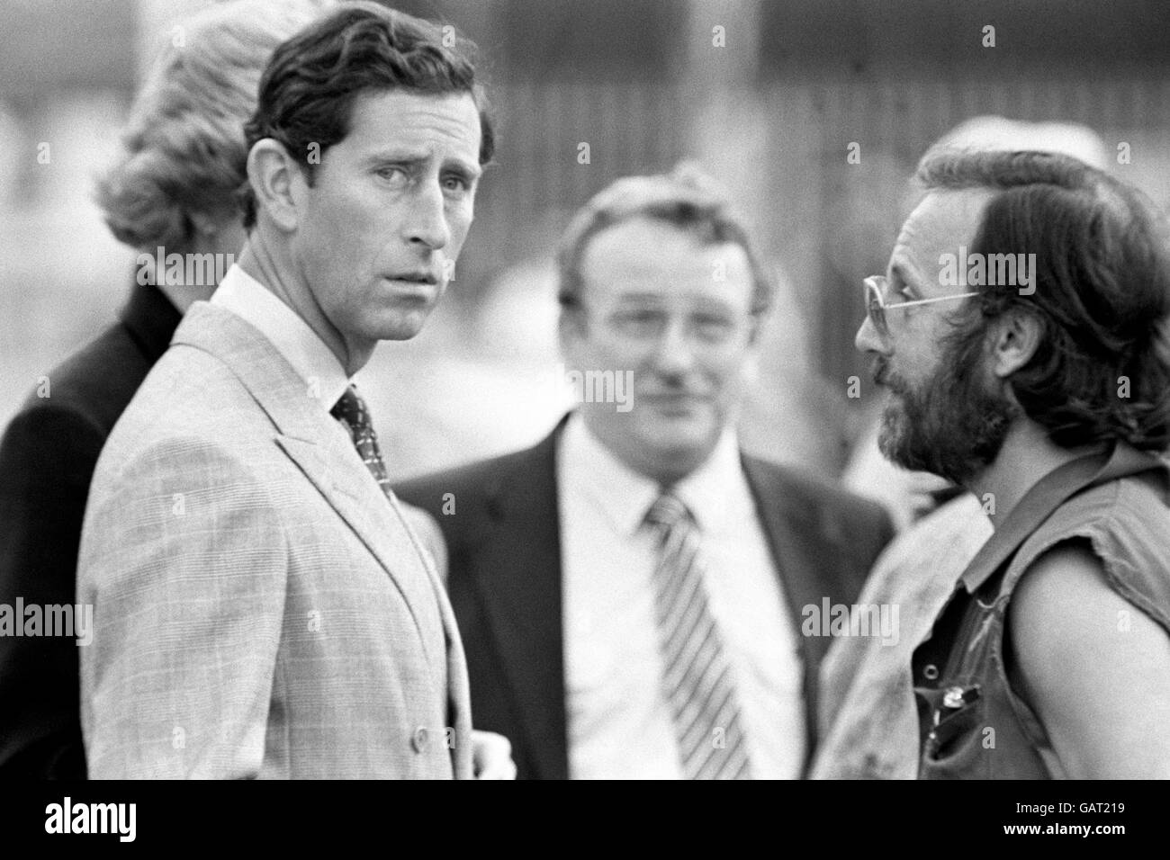 A distressed looking Prince of Wales listens to the engineer of the ...