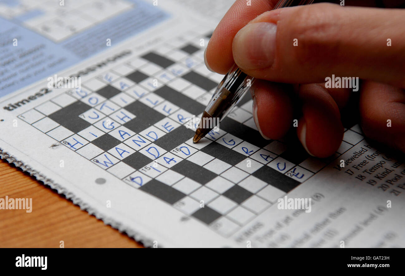 Completed crossword puzzle hi-res stock photography and images - Alamy