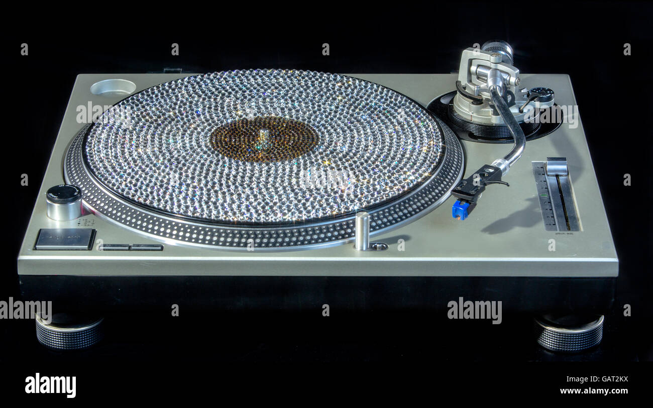 amazing handmade bling crystal vinyl record and turntable Stock Photo ...