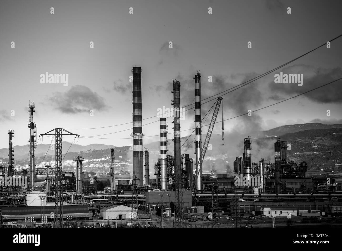 huge petrochemical plant in spain. good image for climate issues and ...