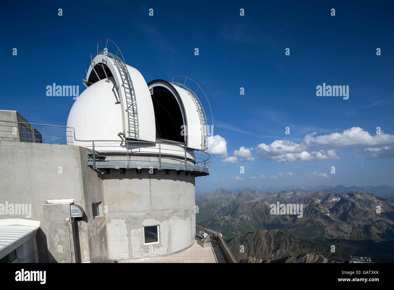 pyrenees from pic du midi observatory summit at 2800m in france Stock ...