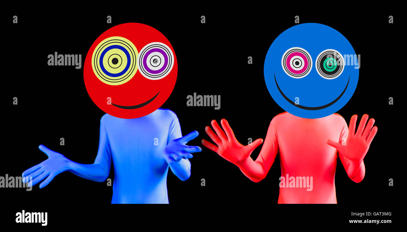 two alien rave dancers with crazy eyes Stock Photo - Alamy