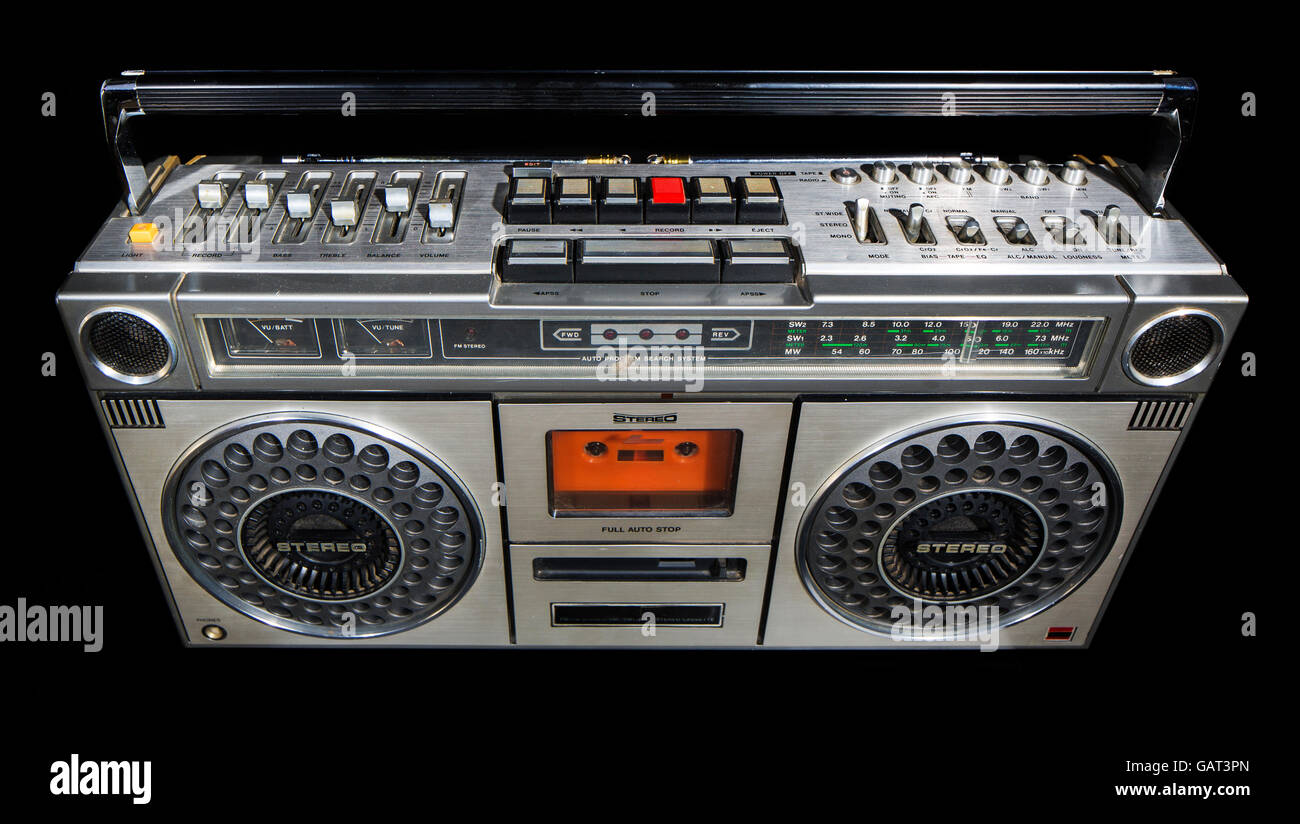 cool retro vintage ghettoblaster stereo Stock Photo - Alamy