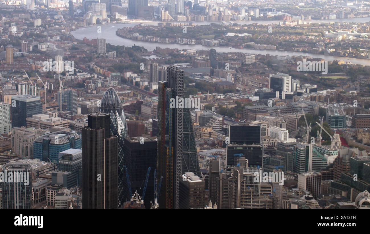 Helicopter london gherkin hi-res stock photography and images - Alamy