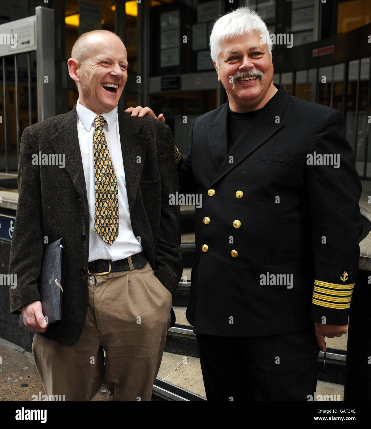 Anti-whaling activist Martin Wyness, left, after losing his court case ...