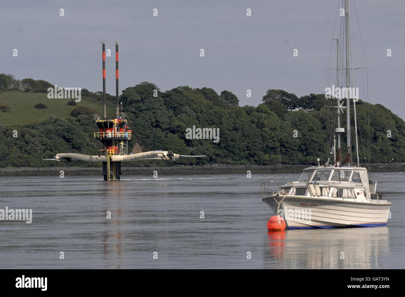 The Seagen Tidal Turbine In Strangford Lough County Down With Its Beam Which Holds 16m Diameter