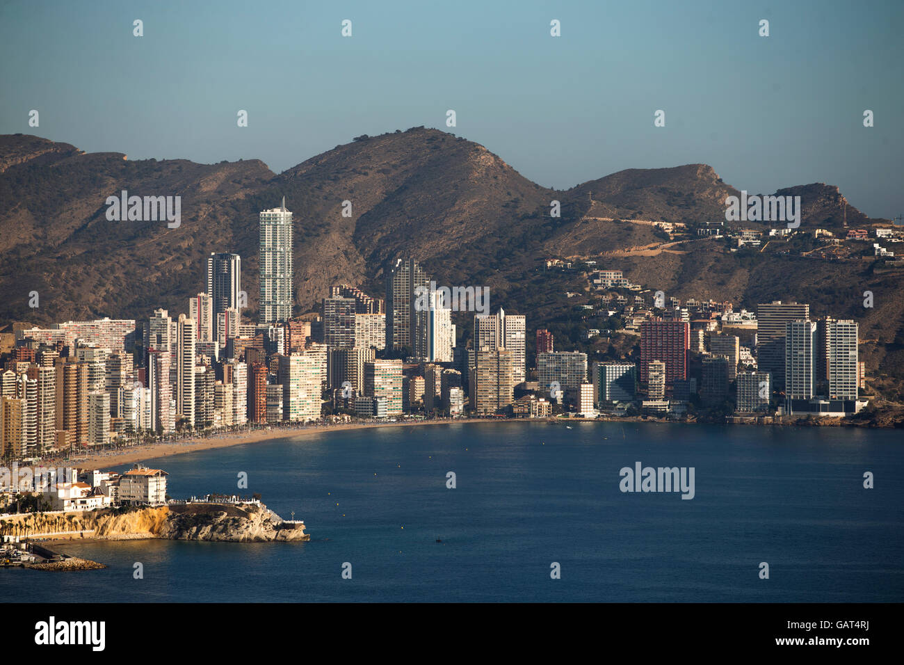 the coast and high rise skyline of benidorm seaside resort, spain Stock ...