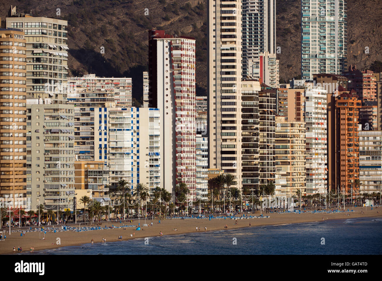the coast and high rise skyline of benidorm seaside resort, spain Stock ...