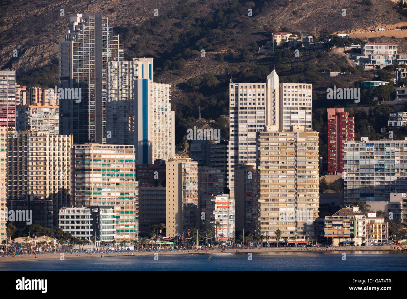 the coast and high rise skyline of benidorm seaside resort, spain Stock ...