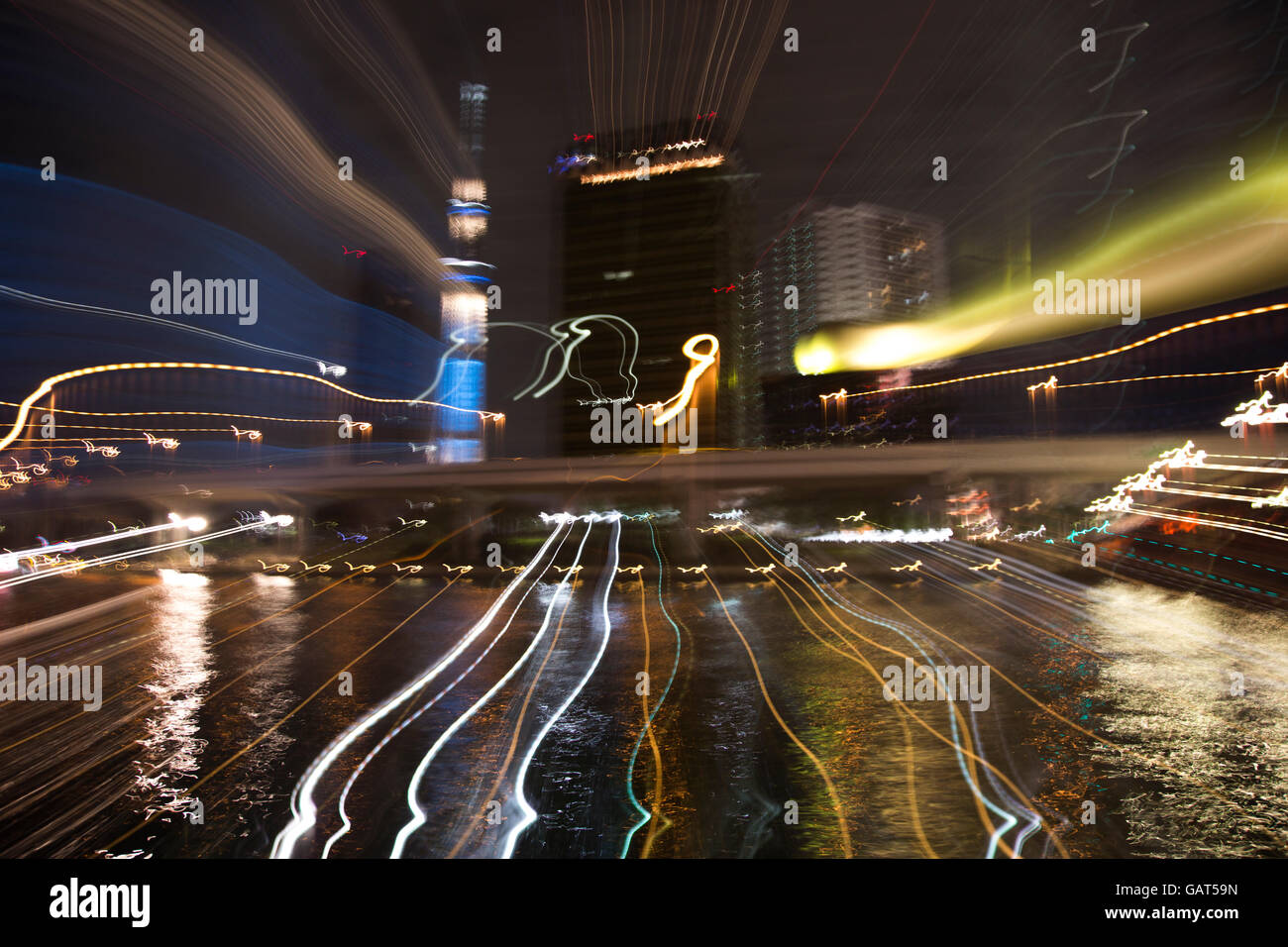 sky tree tokyo crazy lights japan Stock Photo - Alamy
