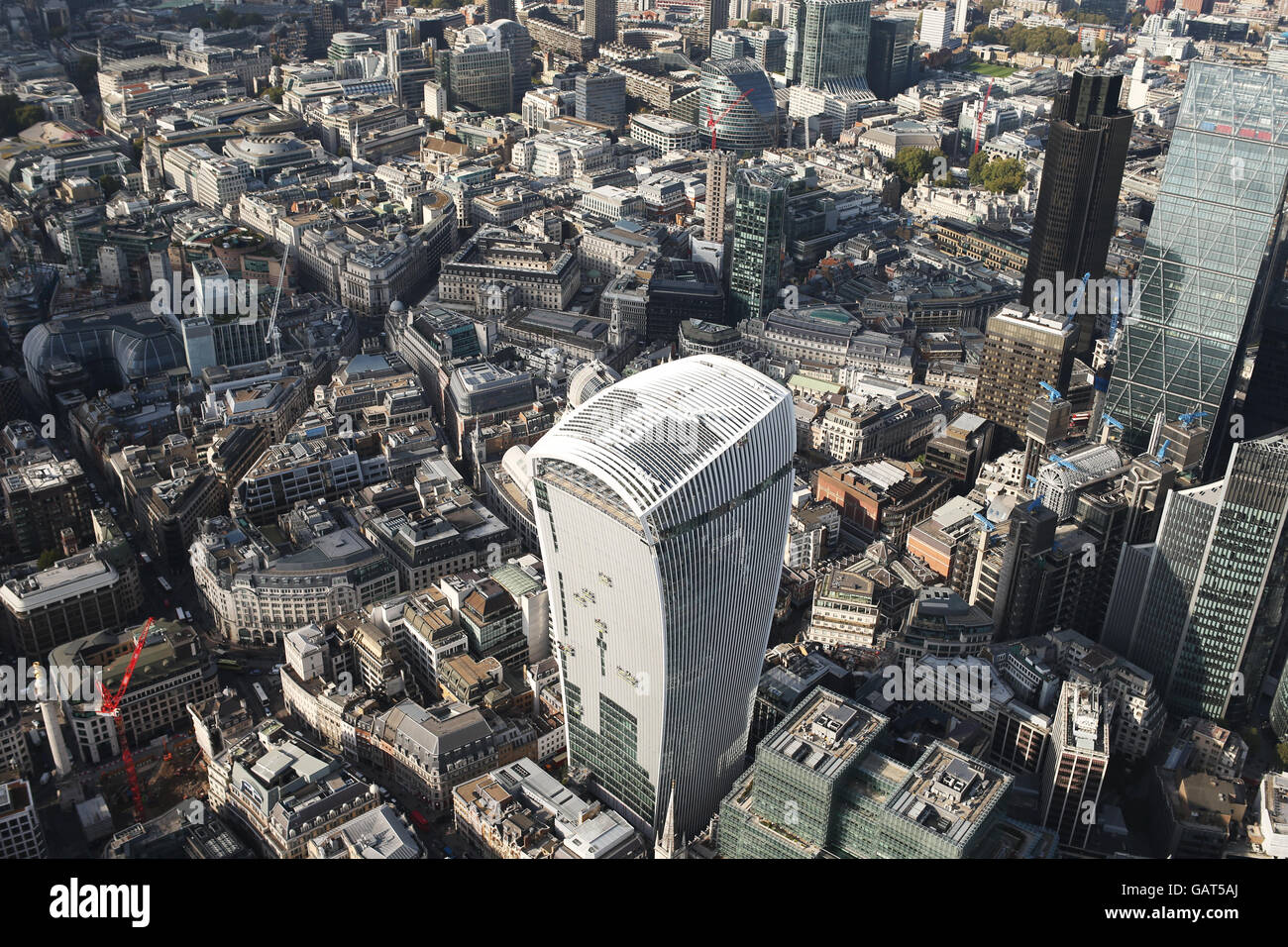 Helicopter london gherkin hi-res stock photography and images - Alamy