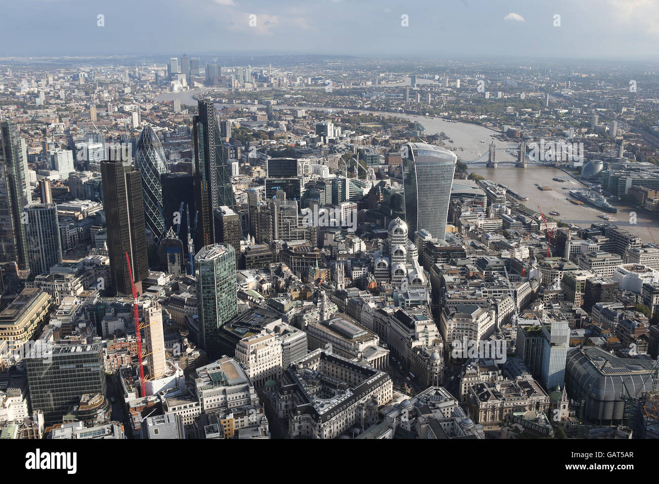 Helicopter london gherkin hi-res stock photography and images - Alamy