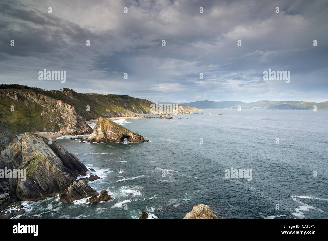 stunning clifftops at loiba in galicia, spain Stock Photo - Alamy