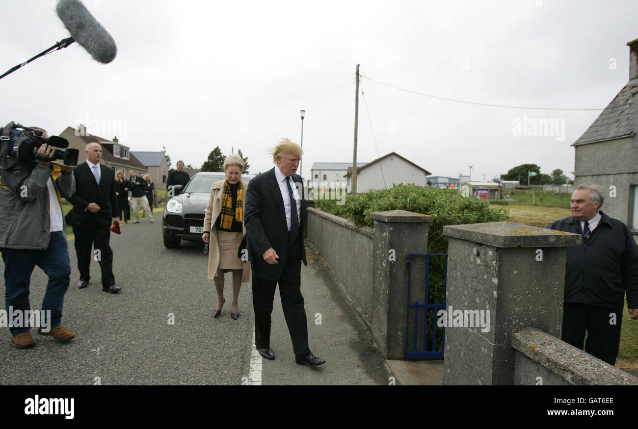 Tycoon Donald Trump at the house in Tong, on the Isle of Lewis, where ...