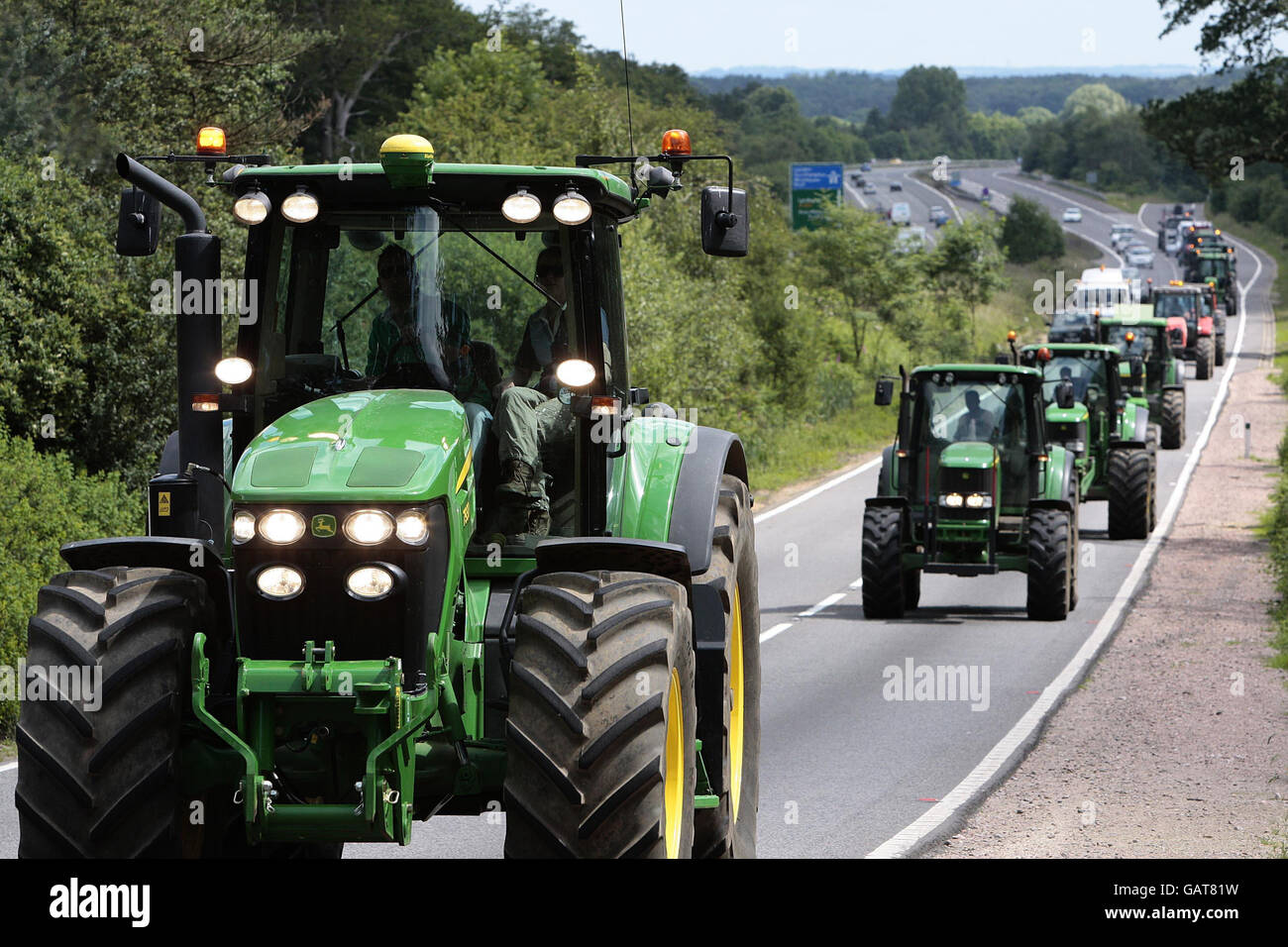 Fuel protest. Farmers and truck drivers take part in a go-slow fuel ...