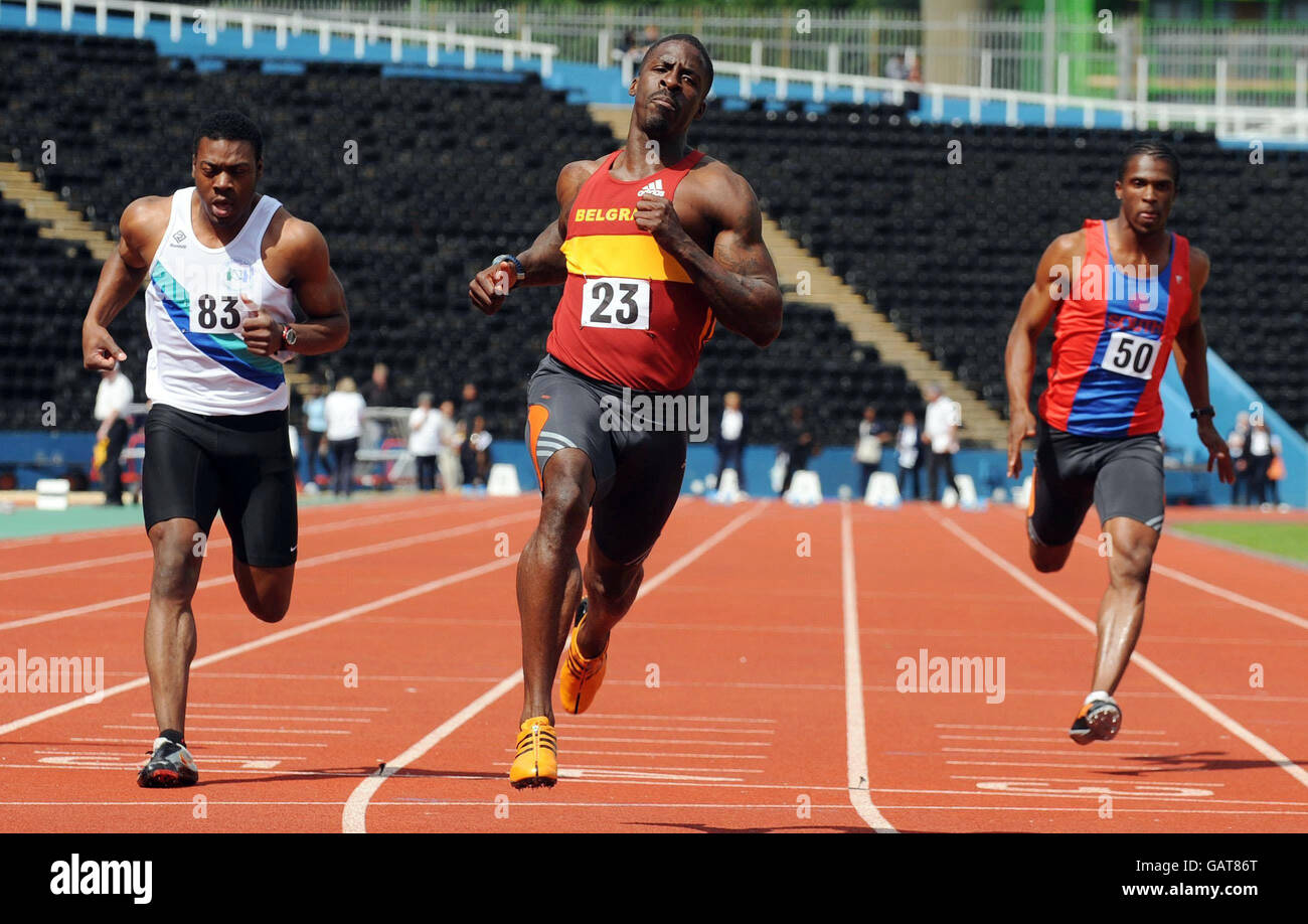 Dwain Chambers wins the 100m event during the South of England ...