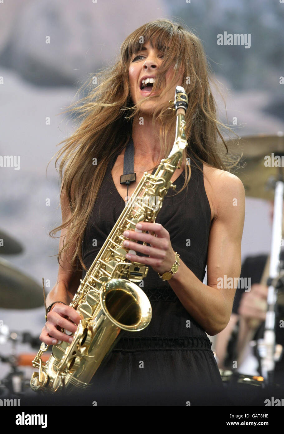 Abi Harding of the Zutons performs on stage at the Isle of Wight ...