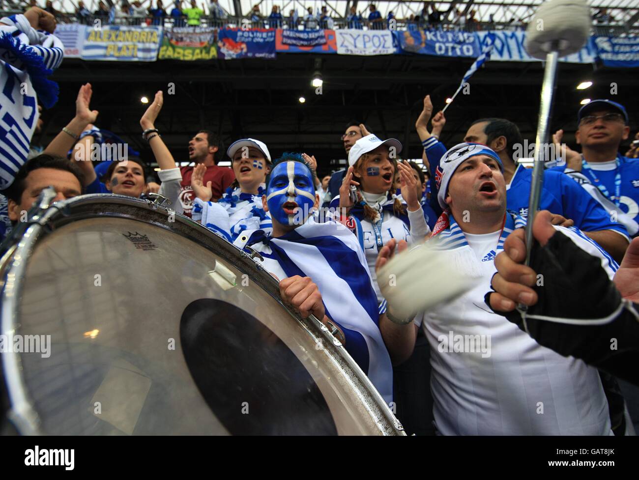 Greece fans in stands hi-res stock photography and images - Alamy