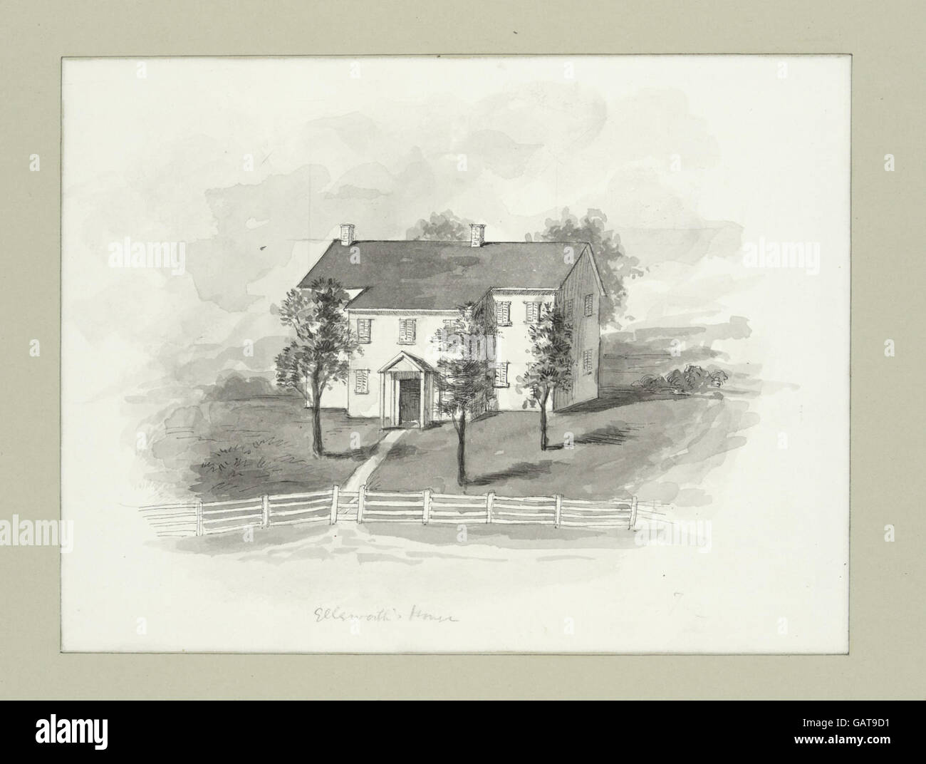 A historical image of the home of Oliver Ellsworth, a key figure in ...