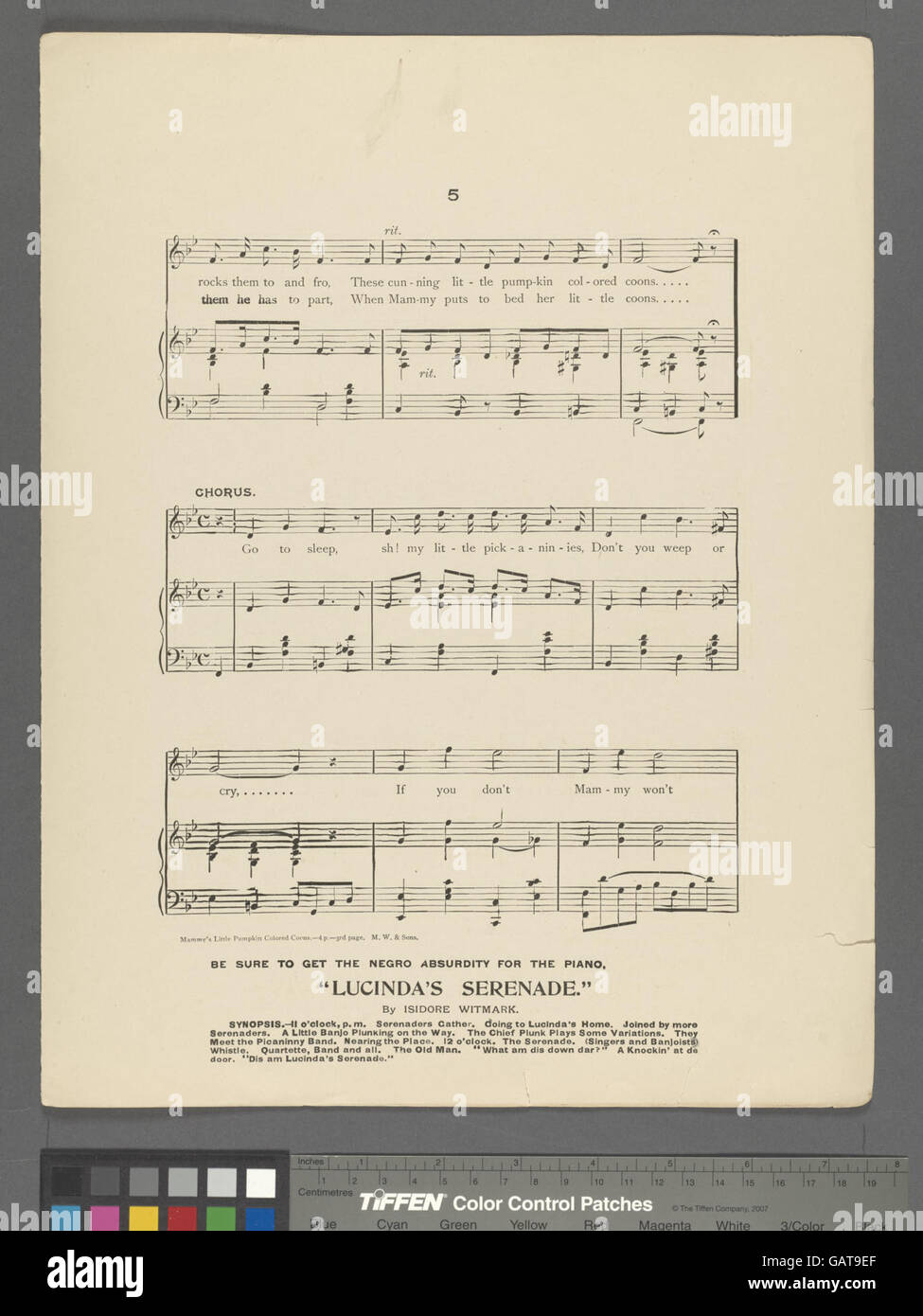 The artwork titled 'Mammy's Little Pumpkin Colored Coons' features a ...