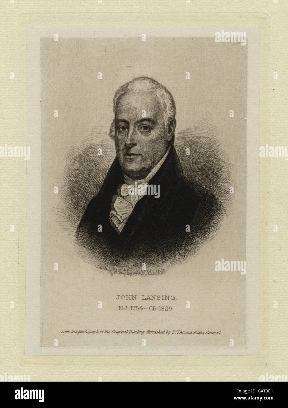 A historical portrait of John Lansing, featuring this prominent figure ...