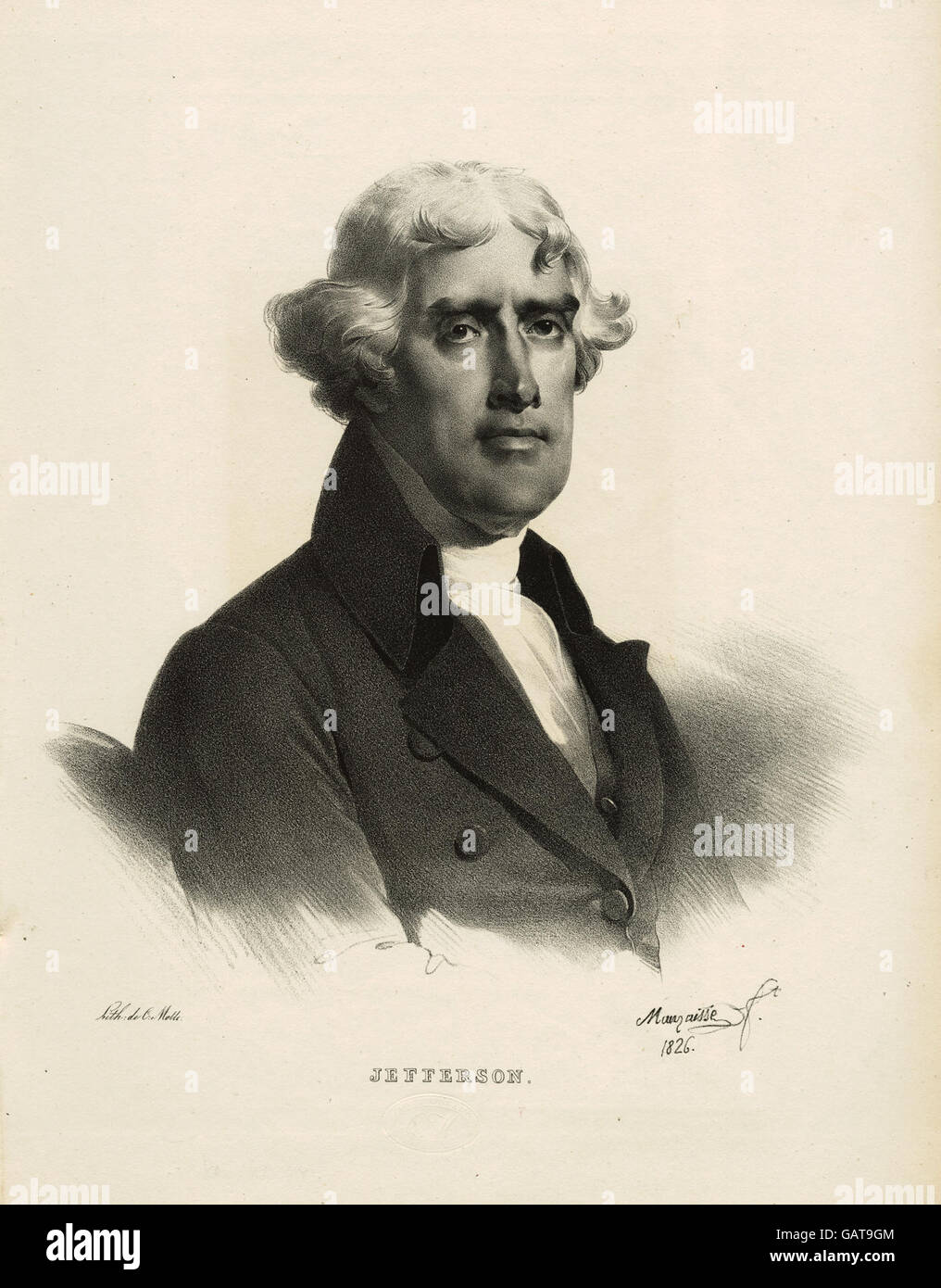 This image represents a portrait of Thomas Jefferson, one of the ...