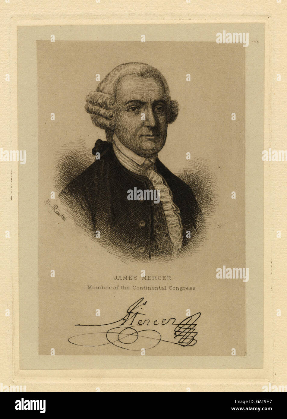 A portrait of James Mercer, a member of the Continental Congress during ...
