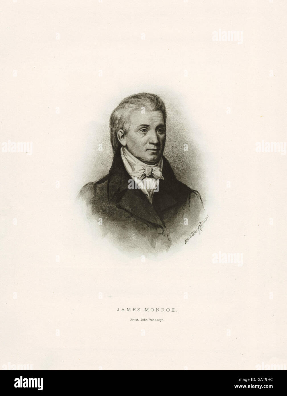 A portrait of James Monroe, the 5th President of the United States ...