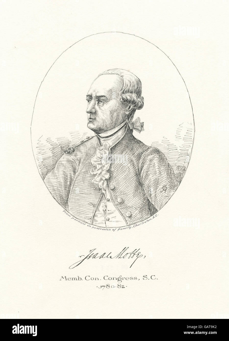 This portrait depicts Isaac Motte, an influential historical figure ...