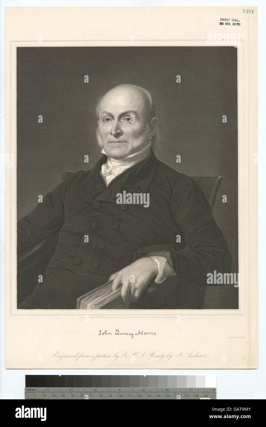 A portrait of John Quincy Adams, the 6th President of the United States ...