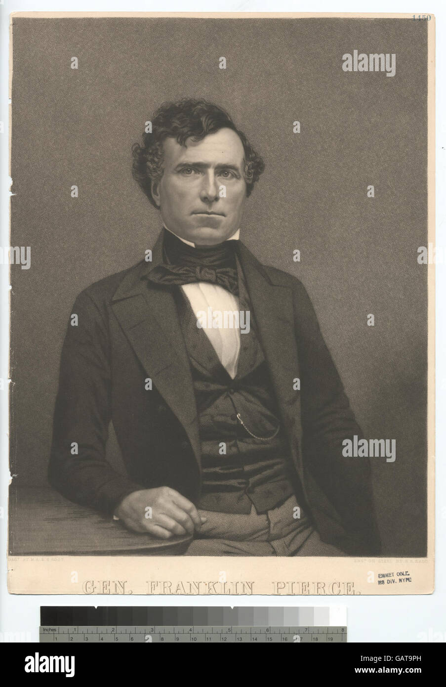A portrait of General Franklin Pierce, the 14th president of the United ...