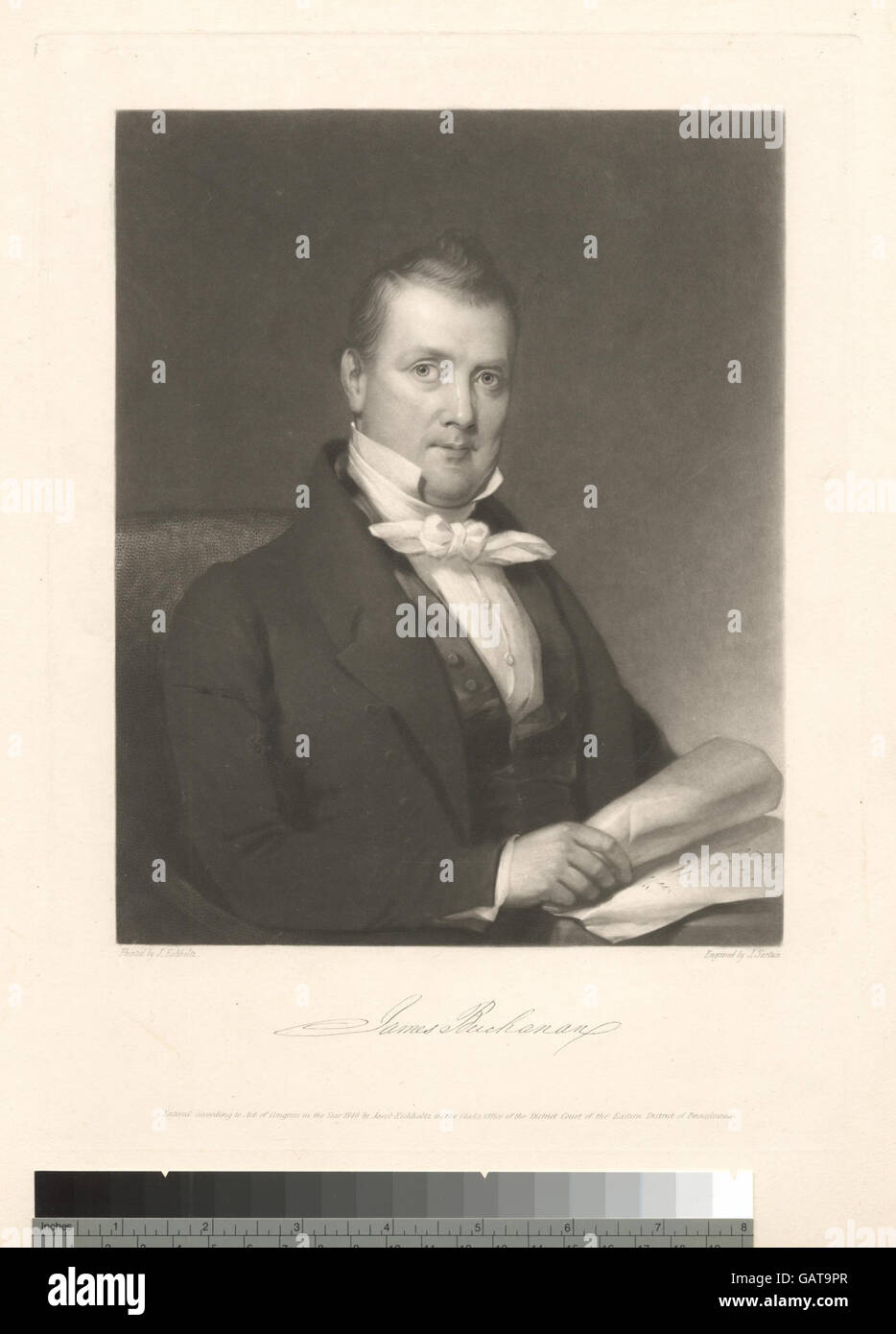 A historical image of James Buchanan, the 15th President of the United ...