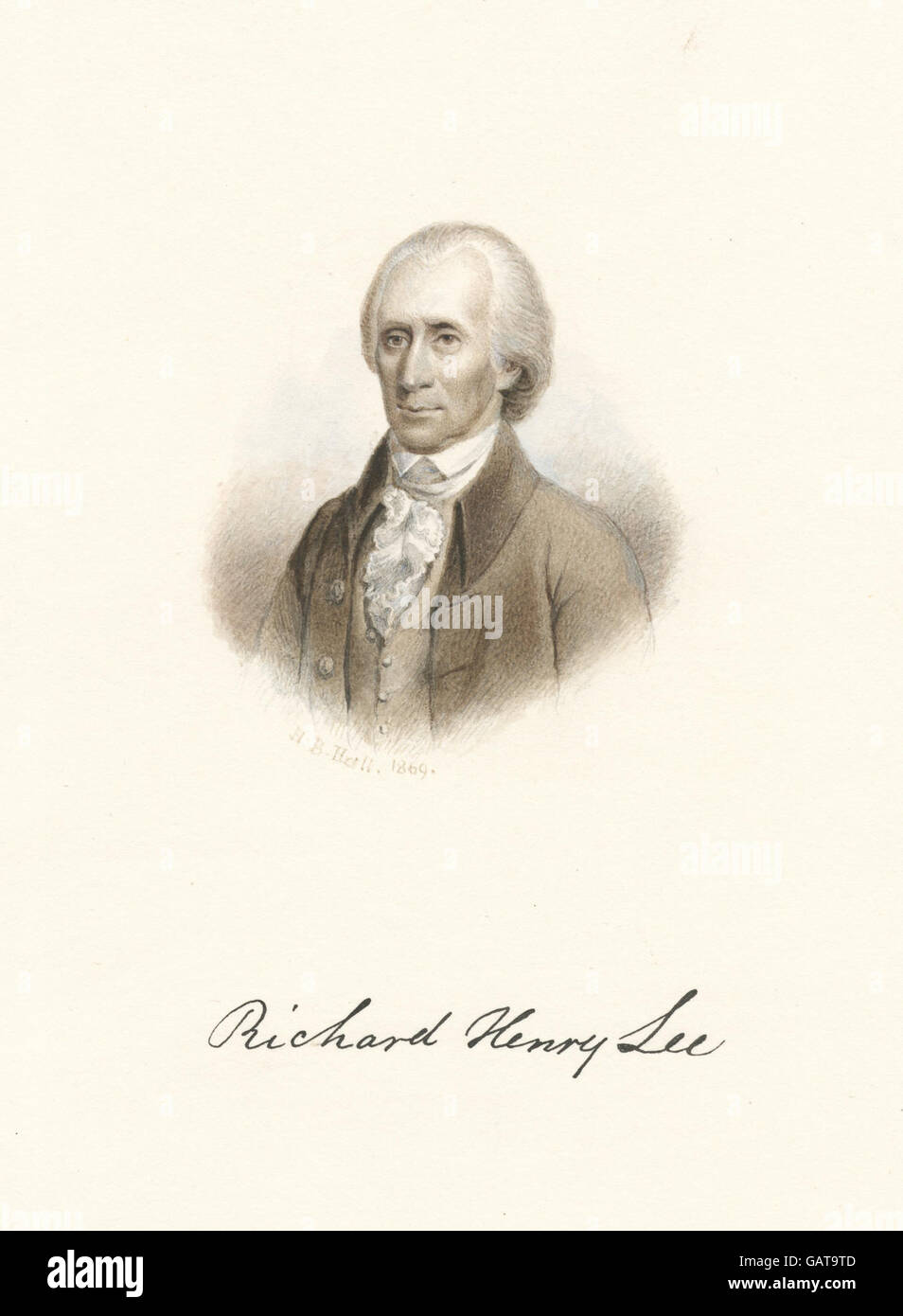 This image features Richard Henry Lee, an American Founding Father known for his role in the ...