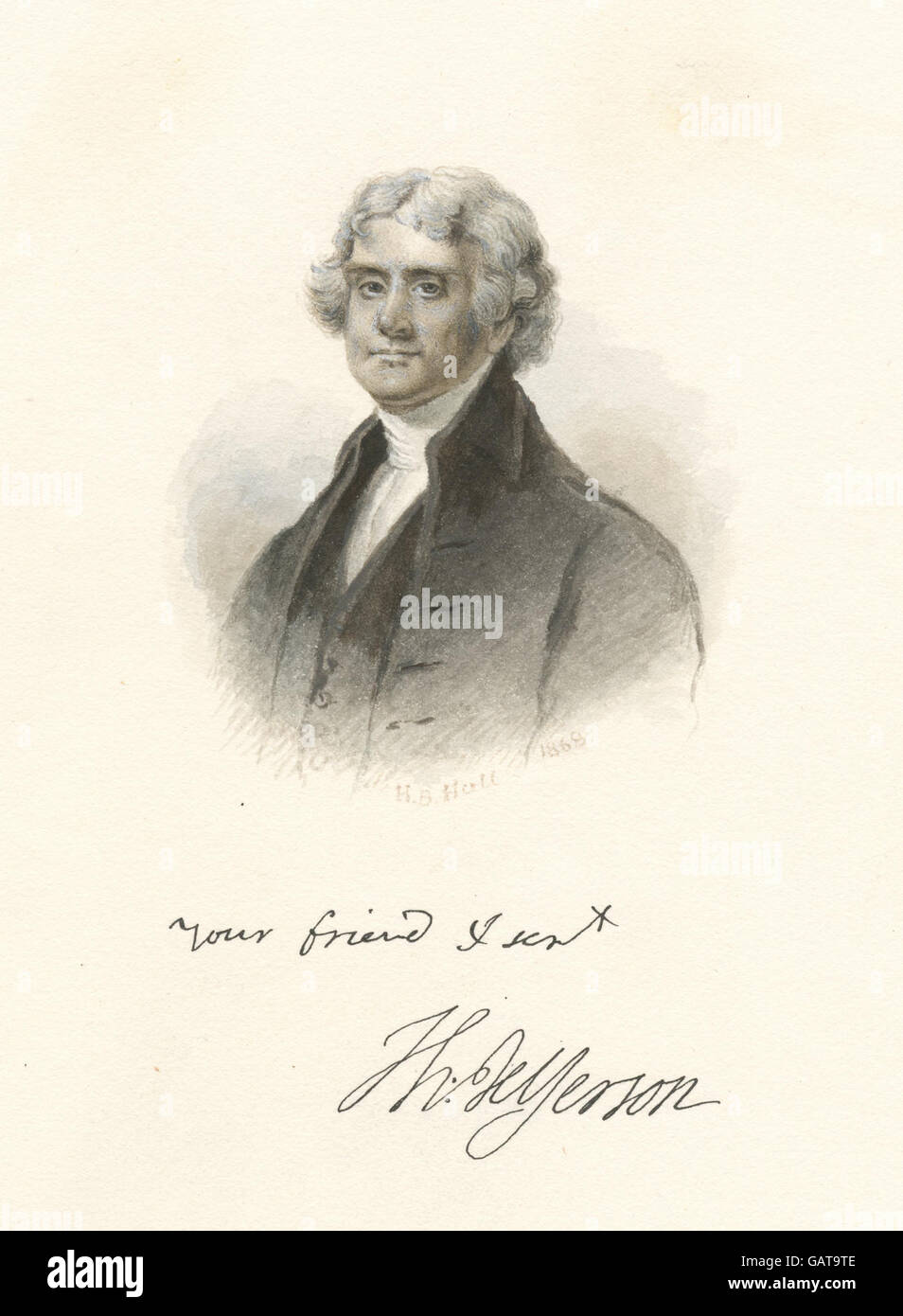 This portrait of Thomas Jefferson, one of the Founding Fathers of the ...