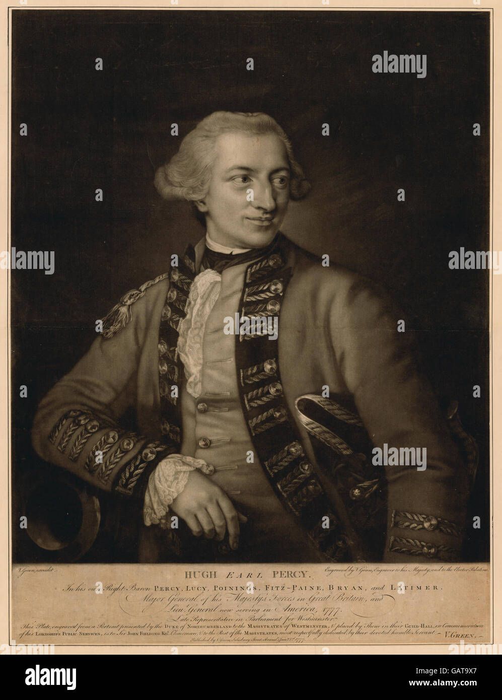 This portrait of Hugh Earl Percy, a British aristocrat, captures his ...