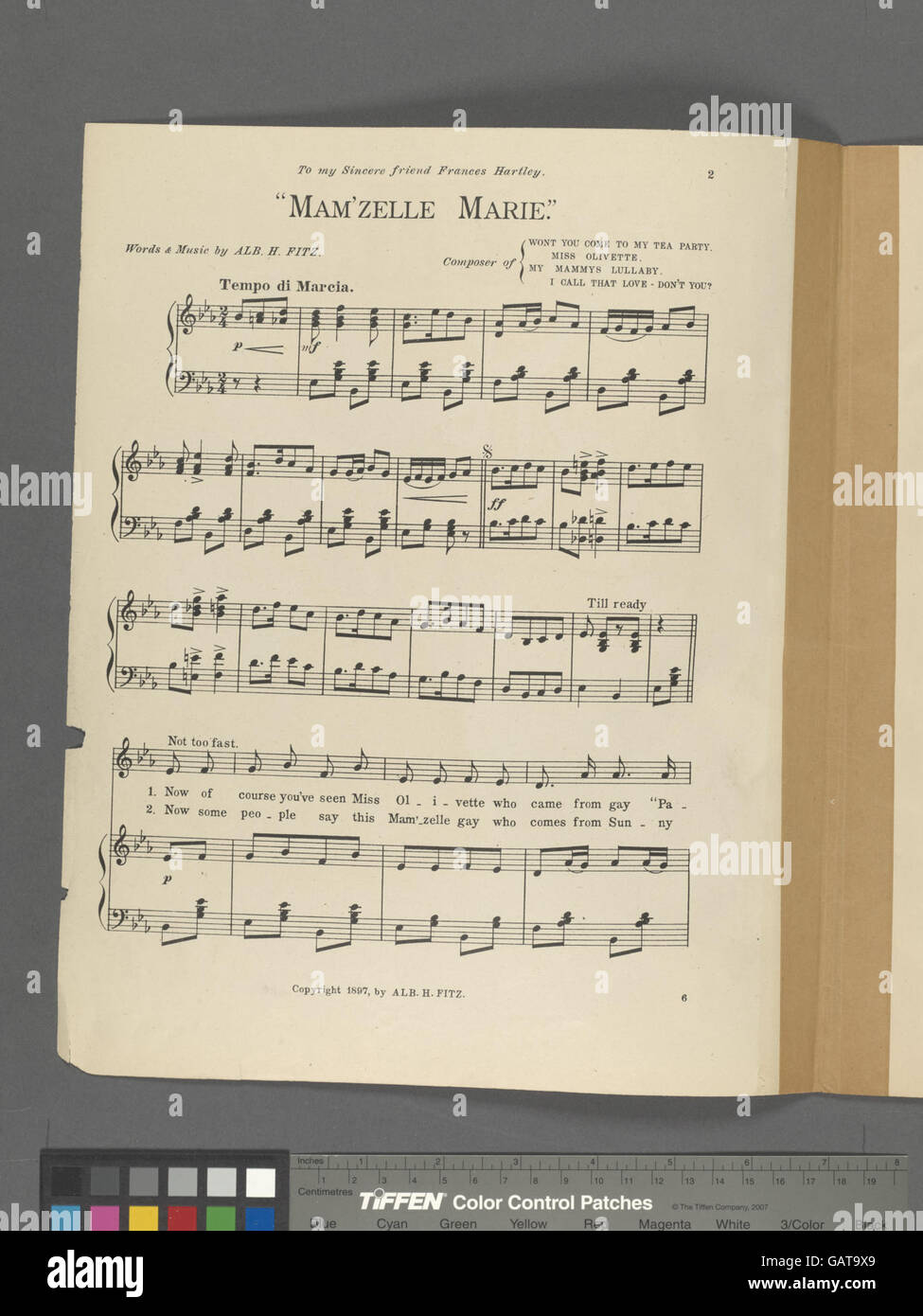 The painting 'Mam'zelle Marie' features a historical female figure ...