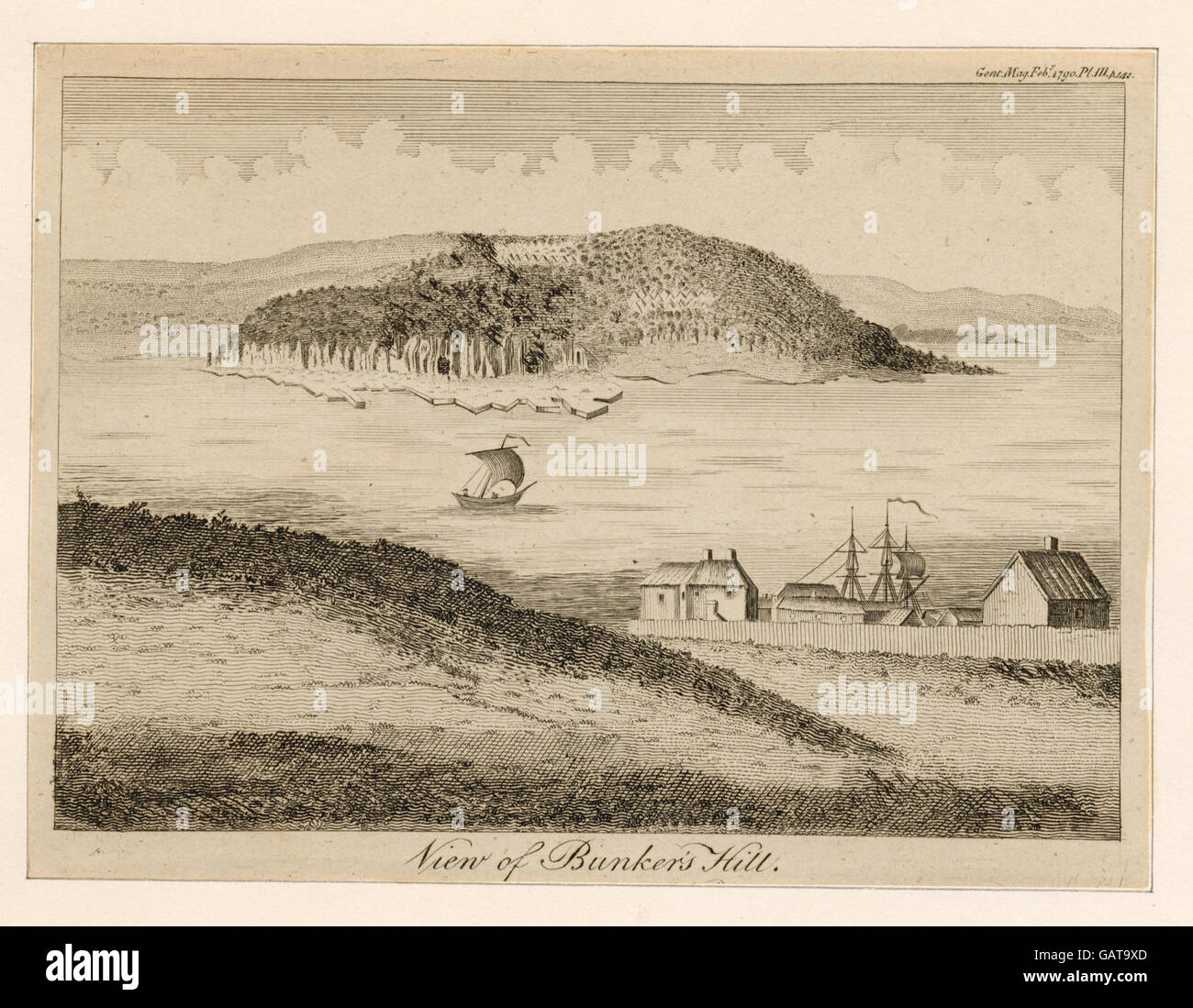 This image offers a historical view of Bunker's Hill, an important site ...