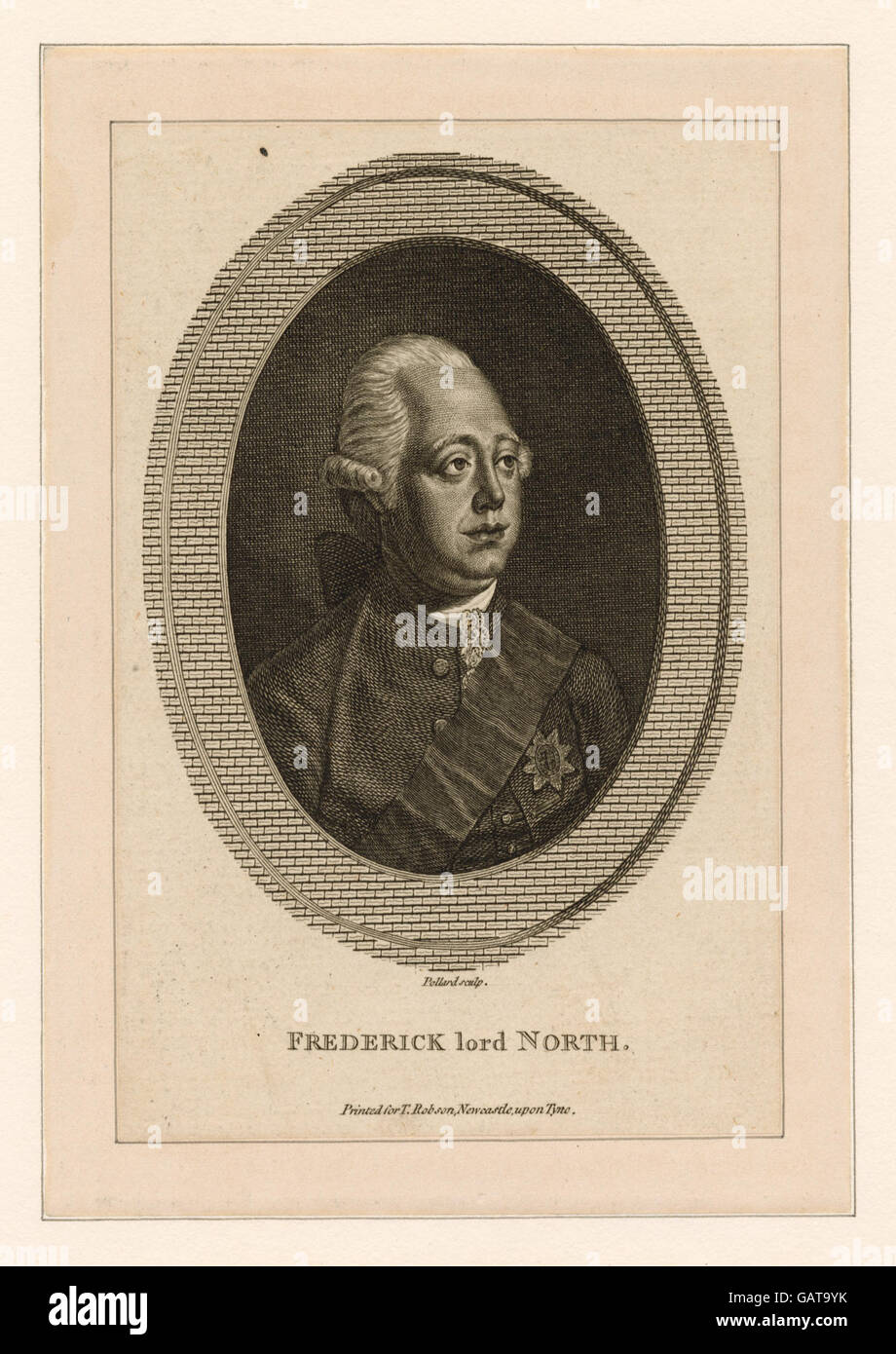 The portrait of Frederick, Lord North, captures the British politician ...