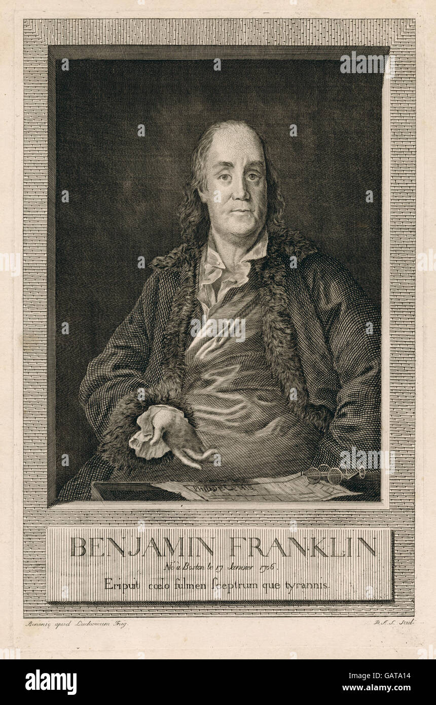 A historical image of Benjamin Franklin, one of the Founding Fathers of ...