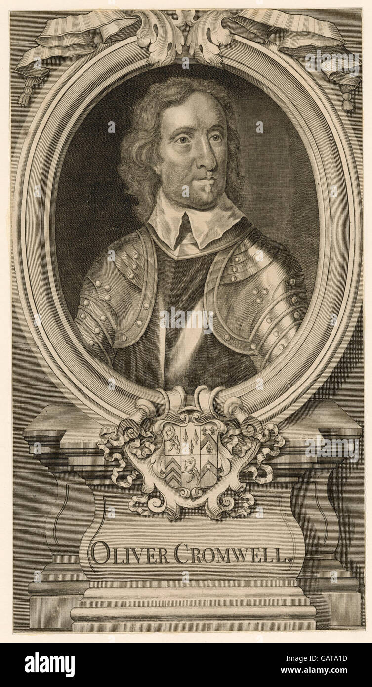Oliver Cromwell, a key figure in English history, is depicted in this ...