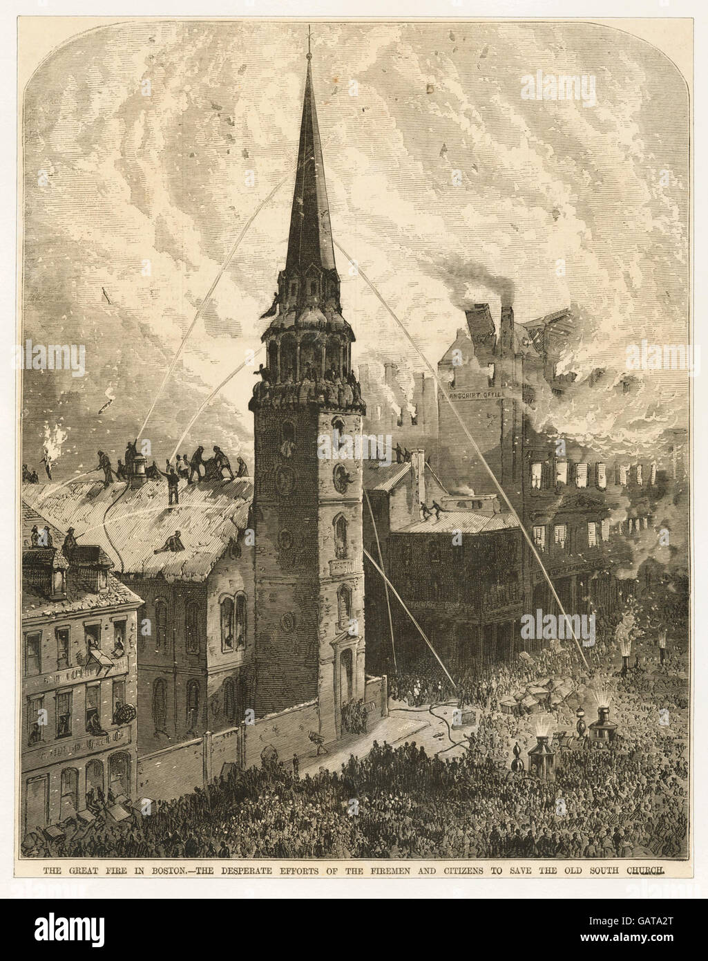 This historical depiction of the great Boston fire shows the desperate ...